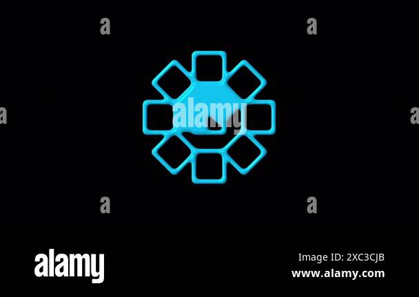 4K Animation - loading square icon on transparent background. Looped ...