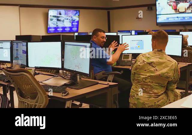 2018 - members of the West Virginia National Guard closely monitor the upcoming weather events ...