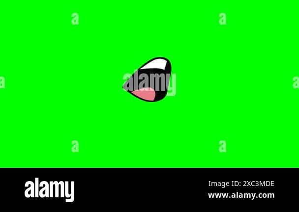 Cartoon and talking mouth or funny face for side green screen insert ...
