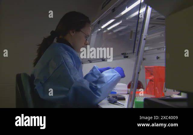 CDC scientists in appropriate personal protective equipment perform ...