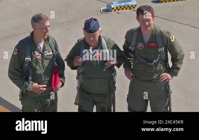 Chuck Yeager pilots a supersonic jet airplane on the anniversary of ...