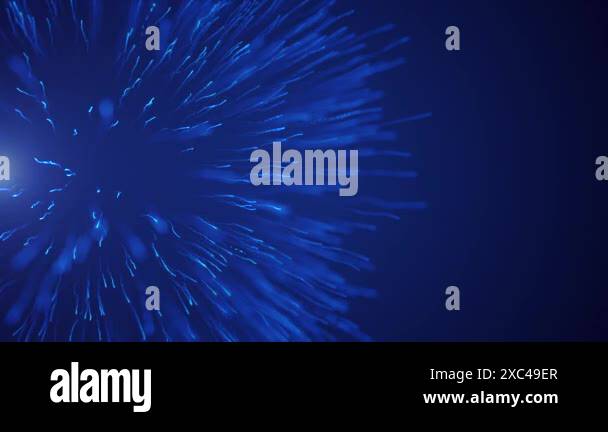 Abstract white star explosion in the blue sky. Motion. Starry ...