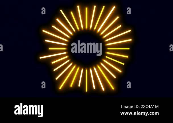 Abstract neon yellow music equalizer of narrow stripes isolated on a ...