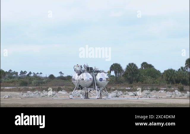 A futuristic spacecraft called Morpheus is tested by NASA Stock Video ...