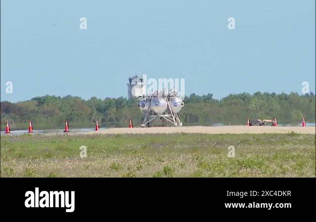 A futuristic spacecraft called Morpheus is tested by NASA Stock Video ...