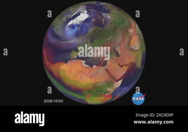 A beautiful map of the earth shows the release of aerosols into the ...