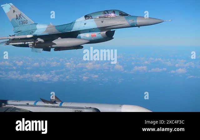 2018 - The USAF 354th Fighter Wing is shown in flight Stock Video ...