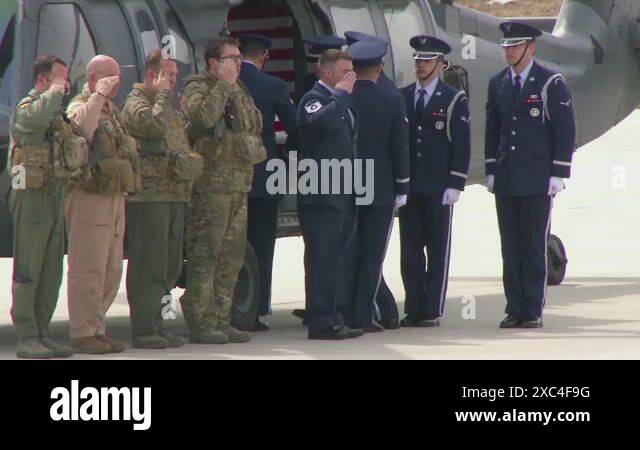 2018 - USAF airmen carry the casket of Master Sgt. Christopher J ...