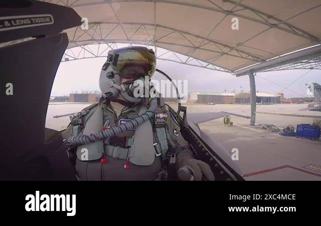 A cockpit view of an F-16 fighter pilot taxing out, 2019 Stock Video ...