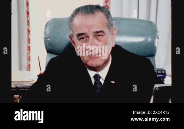 President Lyndon B Johnson, while still in office, reflects on being ...