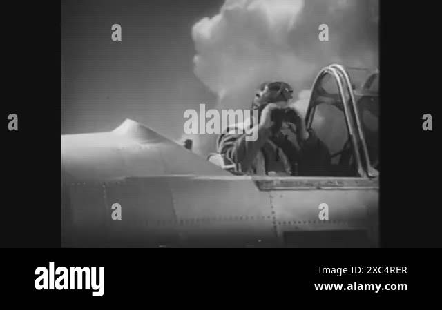1943 - US Army Air Corps planes fly in formation, and a sergeant ...