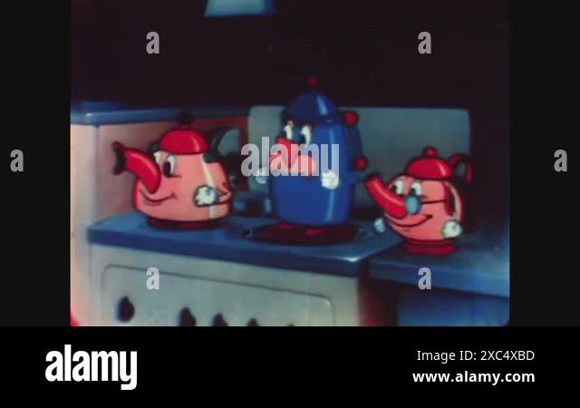 1935 - Three little girls are entertained by animated whistling ...