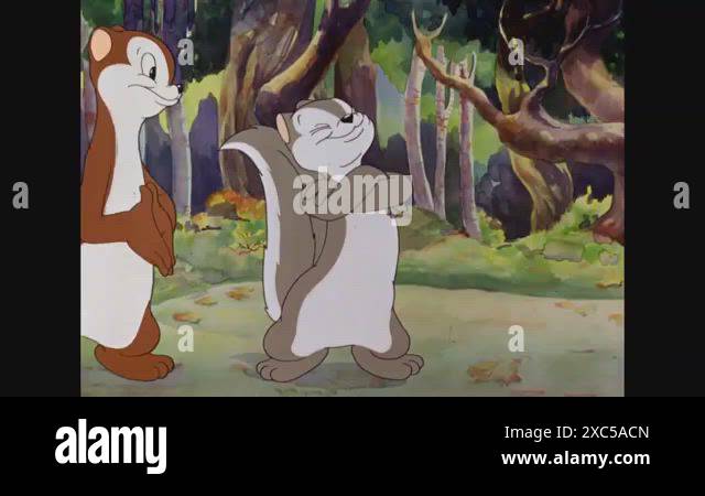1939 - In this animated film, two big squirrels bully a smaller one ...