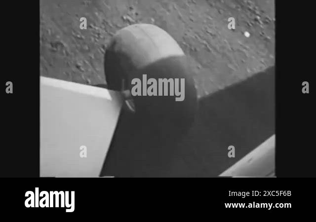 1943 - The compass of a newly-assembled light aircraft is checked on a ...