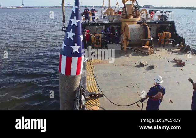 2020 US Coast Guard crew sets the Francis Scott Key Memorial Buoy where ...