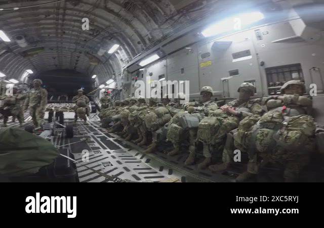 2020 Paratroopers from the US Army's airborne brigade jump from planes ...