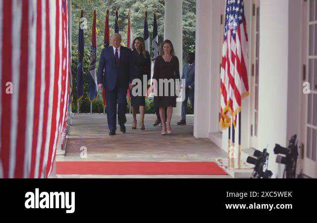 President Donald Trump nominates Amy Coney Barrett in a Rose Garden ...