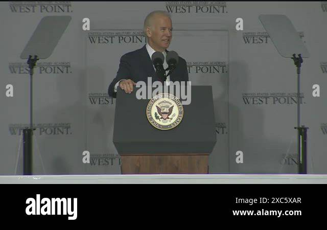 2016 Vice President Joe Biden and cadets at West Point Military Academy graduation and ...