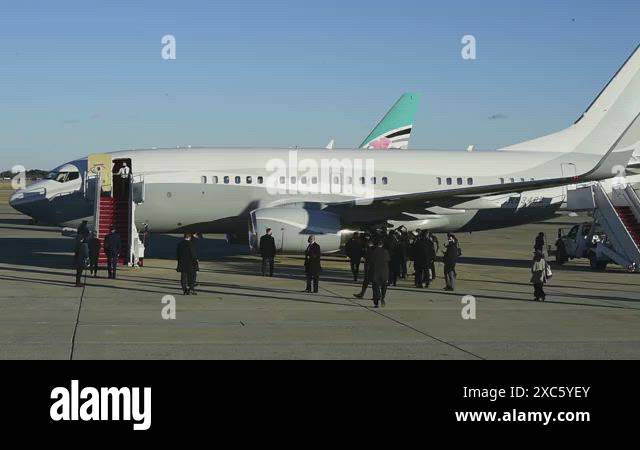 2021 President Elect Joe Biden and his family arrive by plane at Joint ...