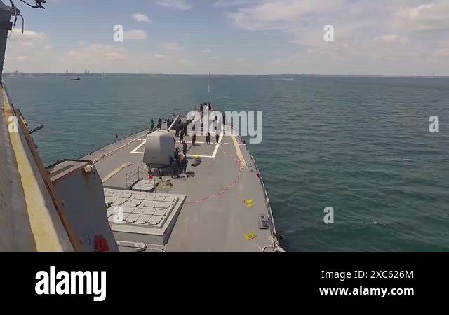 2021 Time lapse, Arleigh Burke-class guided missile destroyer USS Ross ...
