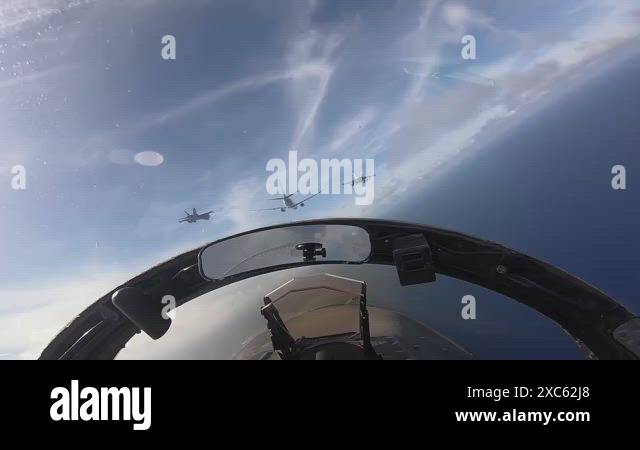 Cockpit and slow motion ground footage of Marine aviation VMFA 232 ...