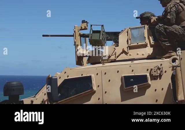 2021 U.S. Marines conduct heavy weapons, Humvee mounted machine gun ...