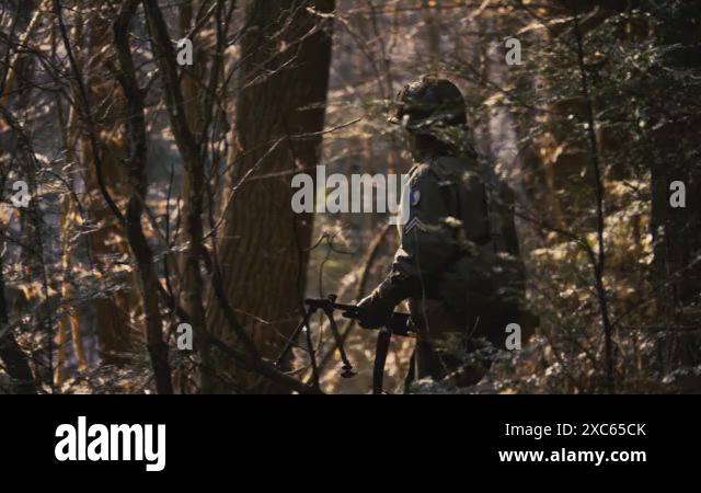 2019 Slow motion World War II reenactors shoot rifles and recreate ...