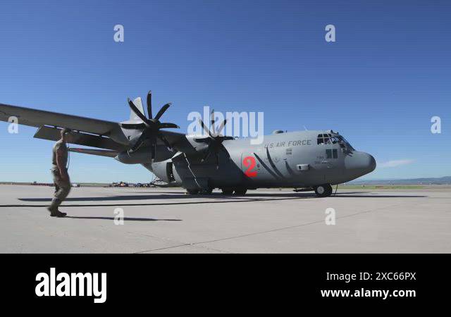 Peterson Space Force Base, CO 08/03/2023 A 302nd Airlift Wing C-130H Hercules equiped with a ...