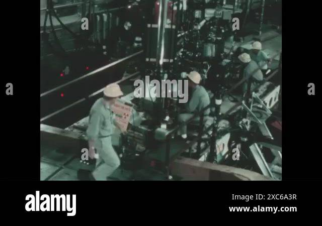 USA - 1969 - Physicists use a Cockcroft-Walton generator and a linear ...