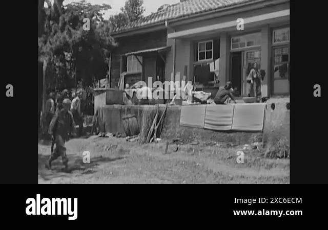 1945 - Exterior and exterior views of a house in the village of Kin ...