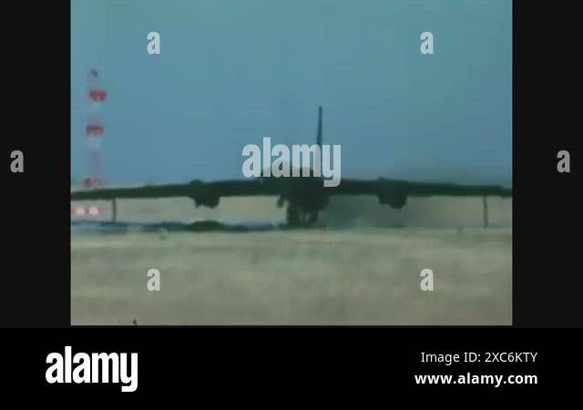 USA - 1970s - A USAF pilot takes off from an air base in a Lockheed U-2 ...