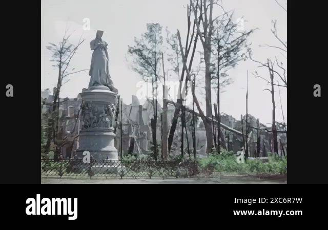 1945 - A forest in the British sector of occupied Germany has sustained ...