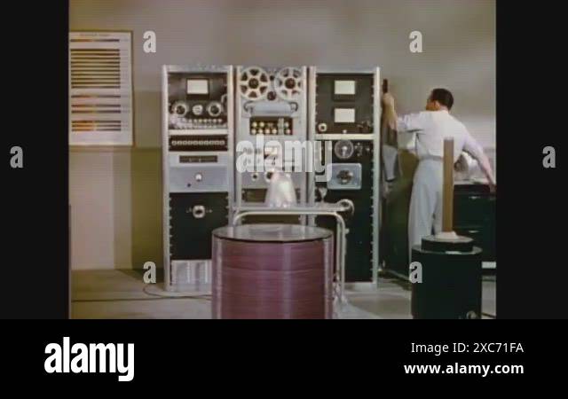 1956 - A man in a scientific lab explains the need for mankind to be ...