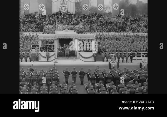 BERLIN - 1939 - A Nazi Army band plays at a military parade in Berlin ...