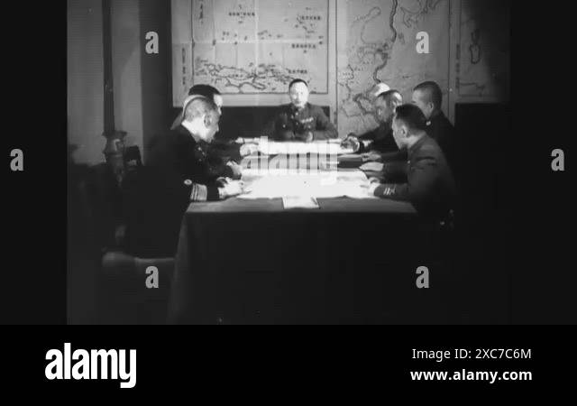 CHINA - 1944 - He Yingqin, the Chinese Army's chief of staff, goes over ...