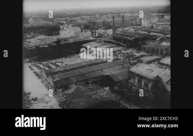 GERMANY - 1945 - Panoramas of bombed gun factories in Nazi Germany ...