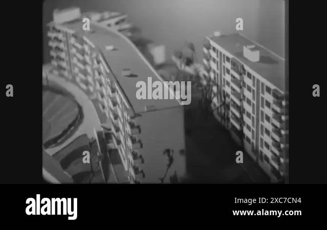 LONDON - 1935 - Scale models show architectural designs and estate ...