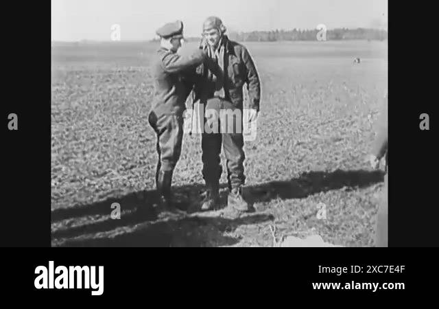 EUROPE - 1944 - Luftwaffe pilots take US Army Air Force airmen prisoner ...