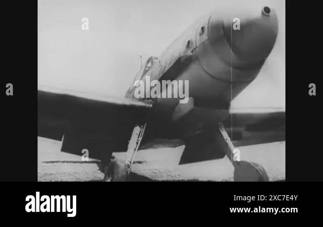 EUROPE - 1944 - Luftwaffe fighter planes take off and intercept US Army ...