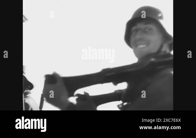 POLAND - 1939 - Adolf Hitler salutes a passing military parade in ...