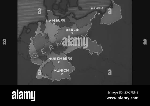 GERMANY - 1938 - A map of Europe shows where the Nazis and fascists of ...