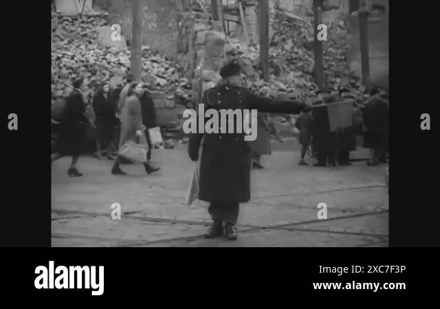 GERMANY - 1947 - A Russian servicewoman directs traffic in the Soviet ...