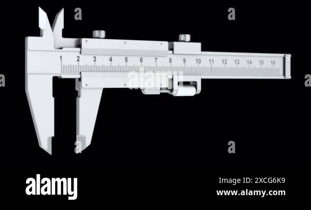 Vernier caliper animation seamlessly loopable. 3D rendering isolated on ...