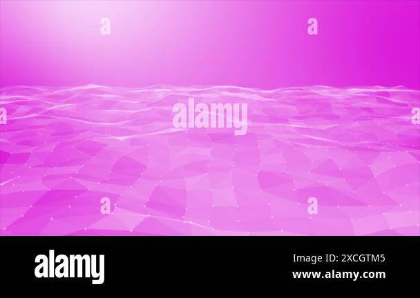 Animated pink color low poly design with lines and dots professional ...