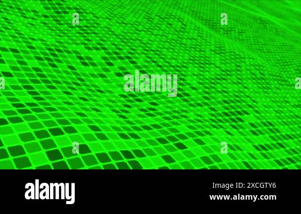 Animated Abstract digital Green color wave with lines and dots wave ...
