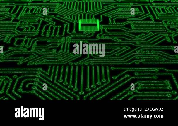Animated Hi Tech 3d Circuit Board Pattern Technology Background 3d