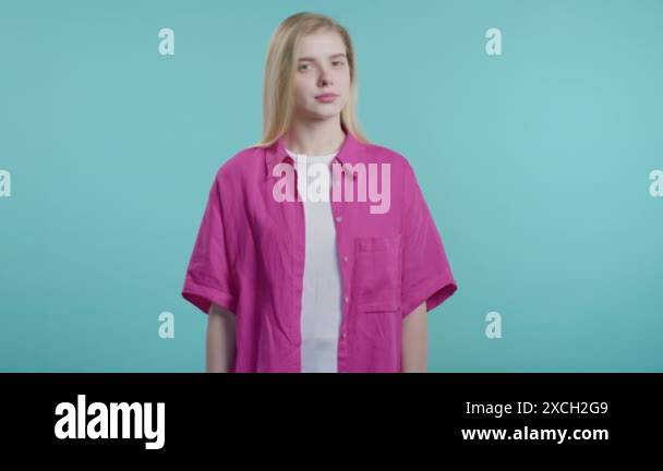 Serious woman disapproving with no head sign, nods head disapprovingly ...