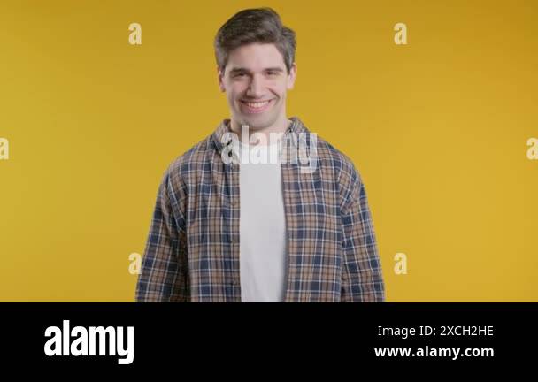 Friendly man showing yes signal, nods head, approve. Positive smiling ...