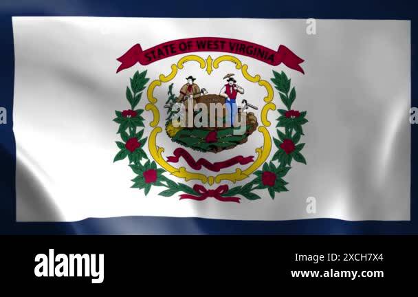 West Virginia flag in the wind. Detailed fabric texture. Seamless ...