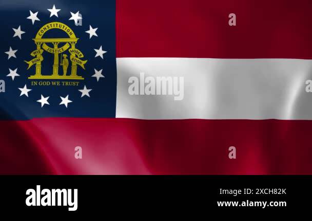 Georgia flag in the wind. Detailed fabric texture. Seamless looped animation Stock Video Footage ...